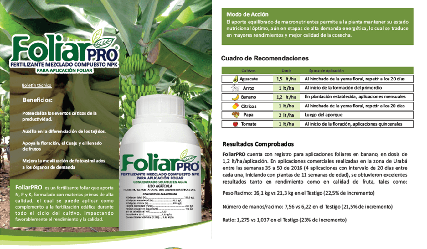 FOLIAR PRO X 20 LITROS - Fertilizante - entufinca.